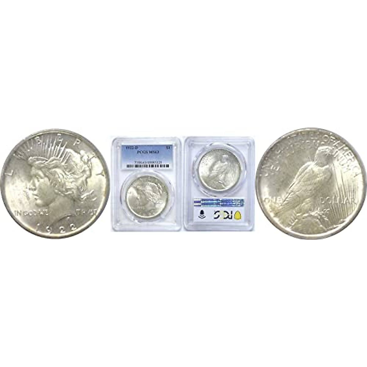 1922 D Peace Silver Dollar Uncirculated Rare MS/BU US Coin $1