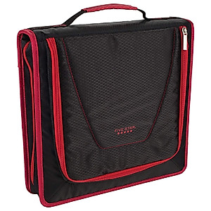 Five Star Zipper Binder 2" 530 Sheet Capacity, 3-1/2" X 12" X 12-3/4, Red/Black (2017007)