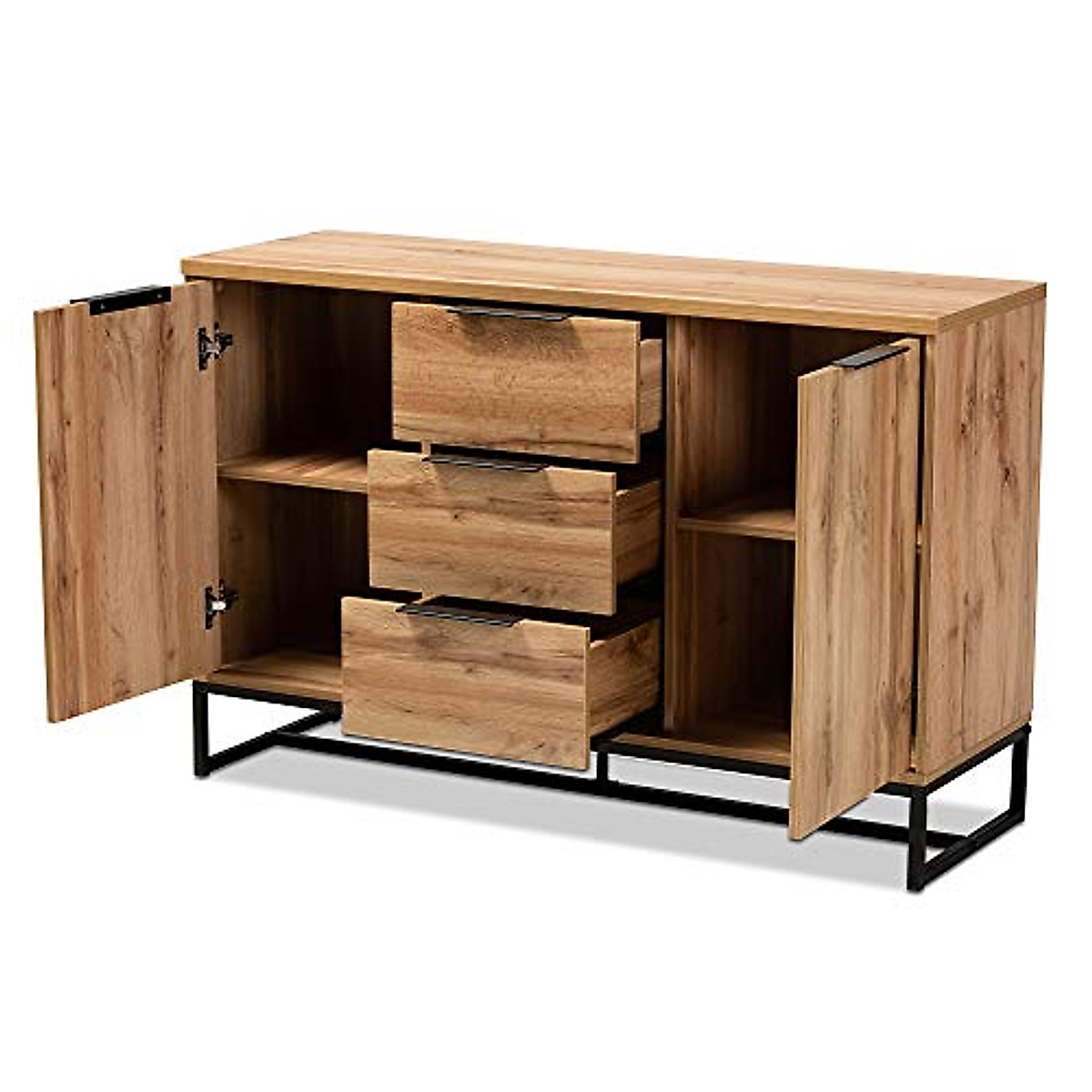 Baxton Studio Sideboard, Oak/Black