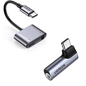 UGREEN USB C to 3.5mm Headphone and Charger Adapter and USB C to 3.5mm Audio Headphone Jack Adapter Bundle