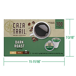 Caza Trail Coffee Pods, Dark Roast, Single Serve (Pack of 100) (Packaging May Vary)