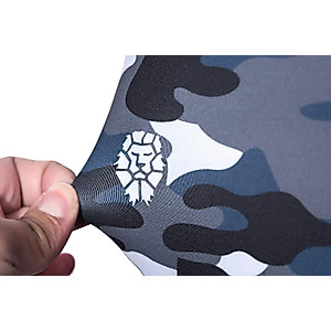 PIQIDIG Youth Boys Compression Pants 3/4 Basketball Tights Sports Capris Leggings (Camo Gray, Medium)