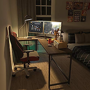 Weehom Reversible L Shaped Gaming Computer Desk, 66 Inch Large Home Office Corner Desk Study Writing Work Table PC Workstation Wooden Table