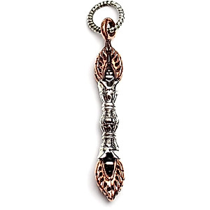 COSUMOSU Tibetan Vajra Dorje Pink Gold 925 Sterling Silver Pendant Charm Amulet
