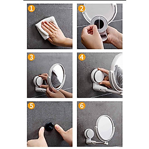 KARAOT Double-Sided Vanity Mirror, Bathroom Shaving Mirror, Wall Mounted Round Cosmetic Vanity, 2X Magnification, 360° Free Rotation and Extendable, Height Adjustable, Folding Arm, Ideal for Gifts