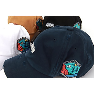 Flipper Adventurer Logo Washed Cotton Vintage Bullet Holes Distressed Baseball Cap Dad Hat Ballcap (Medium ~ Large, Black)