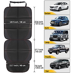 FYY Car Seat Protector for Child Car Seat, [1 Pack] XL Size Auto Car Seat Cover with Thickest Padding, Waterproof 600D Fabric, Best Coverage, Non-Slip Backing and Mesh Pockets for Handy Storage