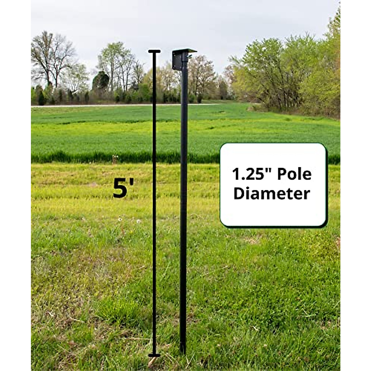 Universal Mounting Pole Kit - Great for Post-Mounted Bird Houses and Bird Feeders, Heavy Duty Pole with Threaded Connections