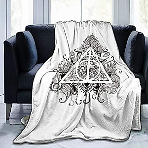 Hallows Black White Flannel Fleece Throw Blanket Super Soft and Warm Fuzzy Plush Cozy Luxury Bed Blankets 80X60 Inch