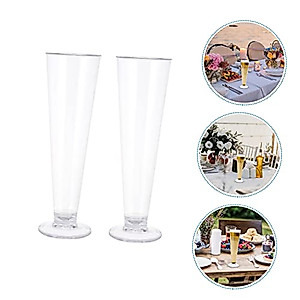 Healvian Transparent Drinking Cup 2pcs Juice Glass Acrylic Party Wine Cups Crystal Glass Tasting Cup Plastic Beer Cups Clear Plastic Wine Cups Wedding Flutes Juices Mug Beverage Container