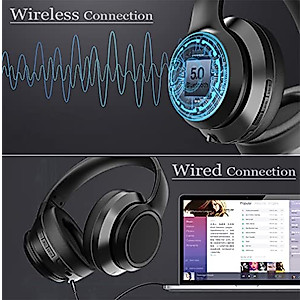 Olyre Active Noise Cancelling Wireless Headphones AN06, Bluetooth Headset Over-Ear with 40ft Range Soft Protein Earpads Hi-Fi Deep Bass 30H Playtime for Airplane/Travel/Home PC Work