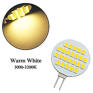 GRV G4 24-2835 SMD Interior LED Light Bulbs for RV,AC/DC12V-24V Super Bright 2W Replacement of 20W Incandescent Lamp,Warm White Lighting for RV Camper,Cabinet Dome Light,Boat Light, Pack of 10