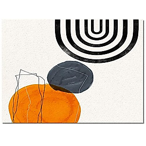 European Modern Medieval Rugs, Abstract Bohemian Arched Geometric Art Indoor Non-Slip Kids Rugs, Machine Washable Breathable Durable Carpet for Front Entrance Floor Decor-4x6ft