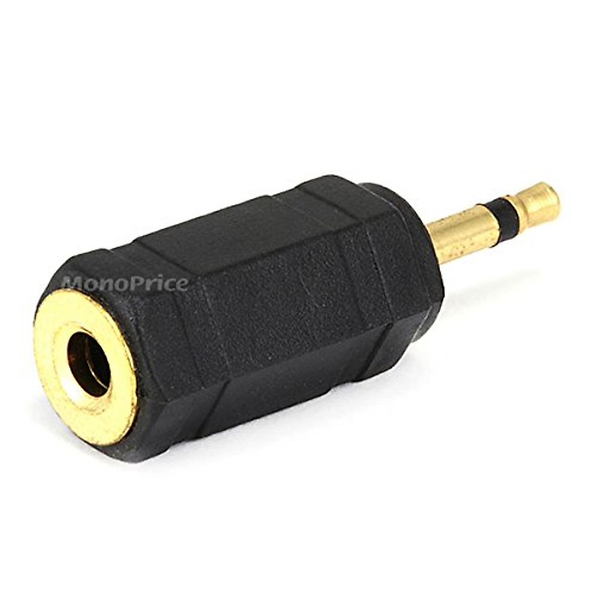 Monoprice 107121 2.5mm Mono Plug to 3.5mm Mono Jack Adaptor, Gold Plated & 107128 3.5mm Mono Plug to 3.5mm Stereo Jack Adaptor, Gold Plated
