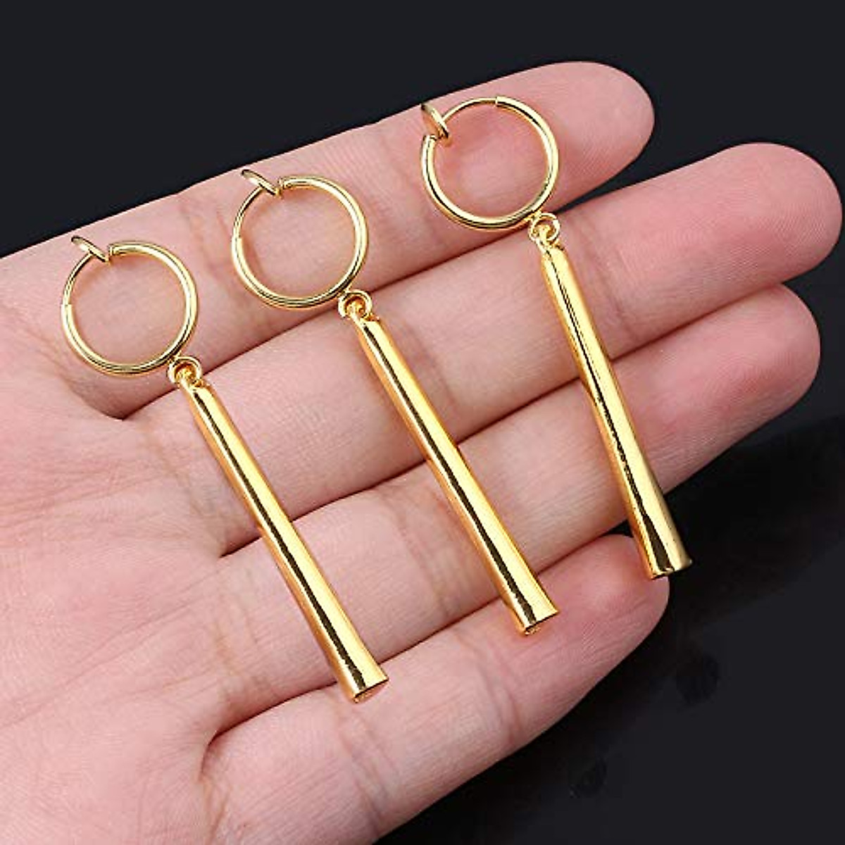 Roronoa Zoro Earrings Clip On - Gold Anime Costume Cosplay Earrings - Figure Earrings For Anime Lovers (zoro clip on A earrings)