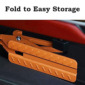COWVIE Foldable Car Door Step Stand Pedal - Access to Vehicle's Top Roof Both Feet Stand Pedal Ladder for Most SUV Truck Jeep Orange