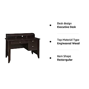 OneSpace Eleanor Executive Desk Wood Grain, Espresso