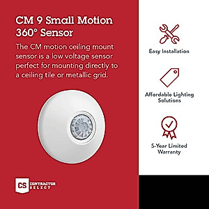 Sensor Switch CMR PDT 9 Contractor Select Ceiling Mount Occupancy Sensor, 12 Foot Radius, White