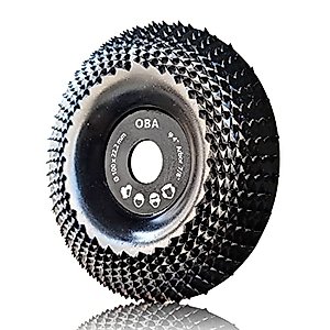 OBA Grinder Wheel Disc 4 Inch Wood Shaping Wheel, Wood Grinding Shaping Disk for Angle Grinders with 7/8” Arbor