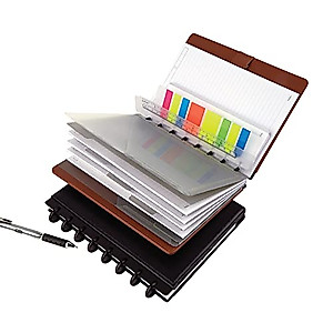 TUL Custom Note-Taking System Discbound Notebook, Letter Size, Leather Cover, Black