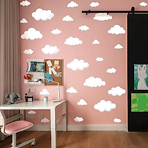 Watercolor Clouds Wall Decals - Boho Cloud Wall Stickers for Baby Boys or Girls Room Decor, Cloud Wall Stickers Removable，Cloud Wall Nursery Playroom Decor.