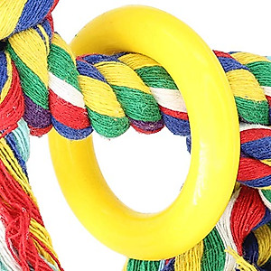Bonka Bird Toys 1325 Tiny Rope Triangle Swing Colorful Cotton Metal Plastic Climbing Quaker Parrot Parrotlet Cockatiel Budgie