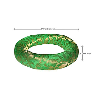 Round Cushion For Tibetan Singing Bowl Handmade Cushions Brocade Art Silk Home Decor Jewelry Display Cushion (5" X 1.5" Inch)