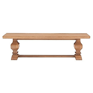 Powell Furniture Linon Larson Pine Wood Bench in Rustic Honey Brown