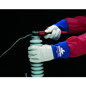 MCR Safety 4840L Red Ram Premium Grade Grain Goatskin MIG/TIG Welder Gloves with 5-Inch Russet Split Bell Cow Cuff, Yellow, Large, 1-Pair