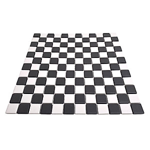 TDPW-UGBW1X1-400 Black Greyish Charcoal & White Checkered Unglazed Porcelain 7/8 Inch Square Mosaic Tile for Bathroom Floors, Walls, Kitchen Backsplash and Pool (Not Peel and Stick) - Box of 5 Sheets