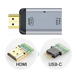 Chenyang USB-C Type-C Female Source Input HDMI Male Output 4K 60Hz 1080P Adapter with PD Power Port for Phone & Laptop