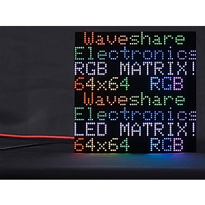waveshare RGB Full Color LED Matrix Panel 64x64, 4096 RGB LEDs, 2mm Pitch, Adjustable Brightness, Display Text, Colorful Image, Animation,Compatible with Raspberry Pi/Raspberry Pi Pico / ESP32