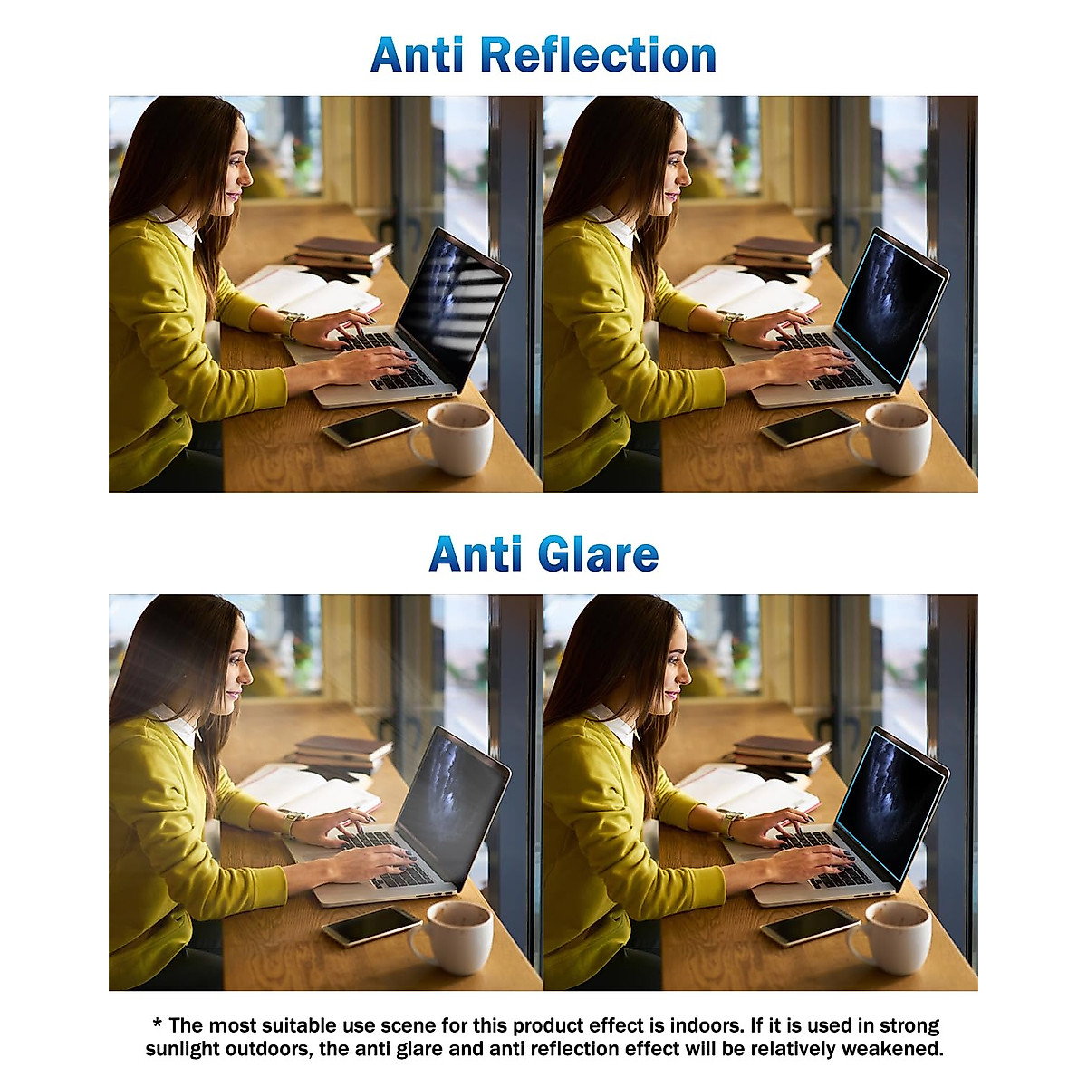 F FORITO 2-Pack 15.6 Inch Anti Blue Light Laptop Screen Protector, Eye Protection Anti Glare Matte Computer Screen Cover for 15.6" Laptop with 16:9 Aspect Ratio, Reduce Eye Strain and Touch Sensitive