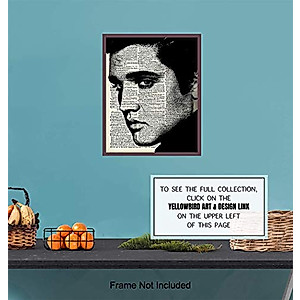 Elvis Dictionary Art - 8x10 Photo - Chic Unique Gift for Fans of The King, Graceland - Unframed Poster Picture Print
