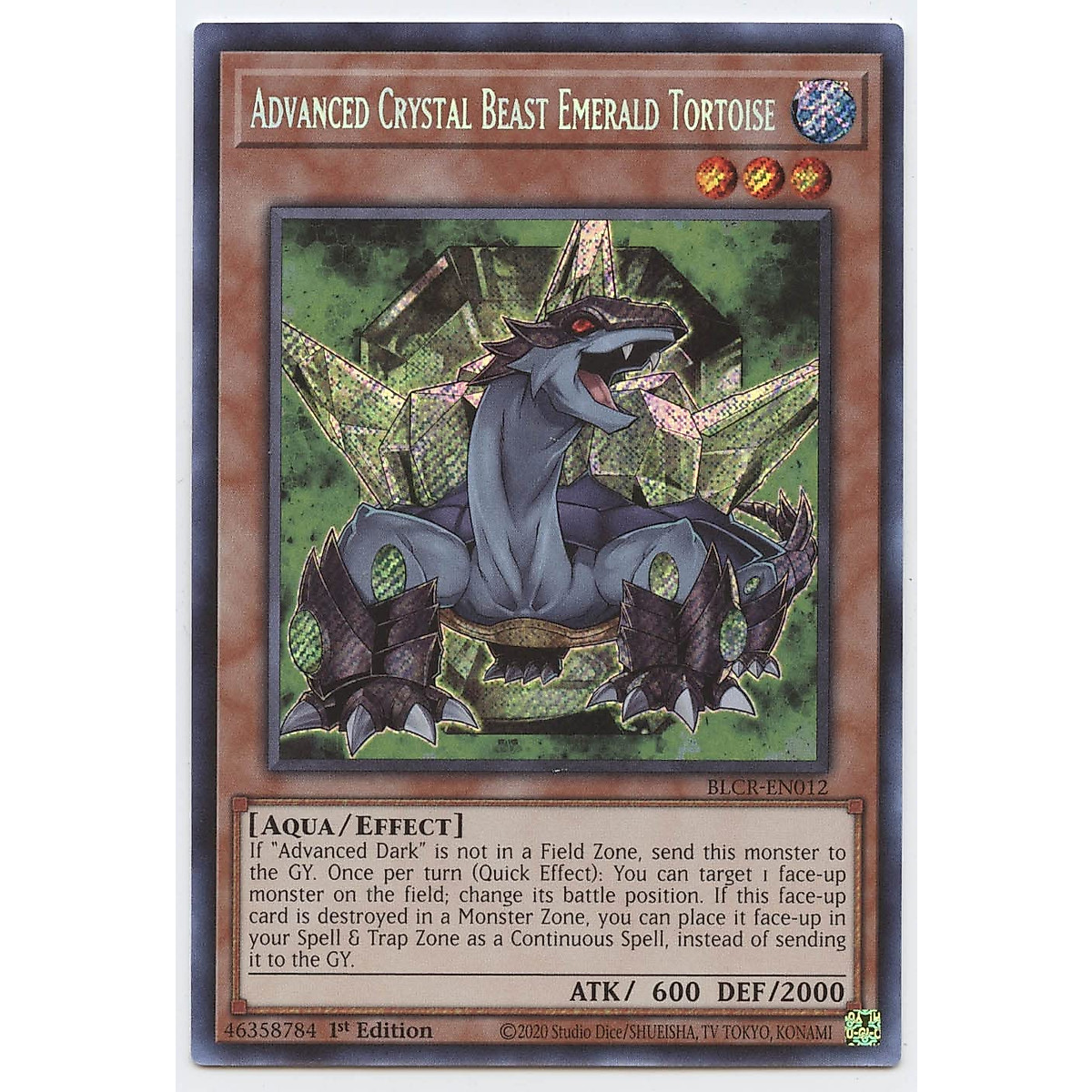 Advanced Crystal Beast Emerald Tortoise - BLCR-EN012 - Secret Rare - 1st Edition