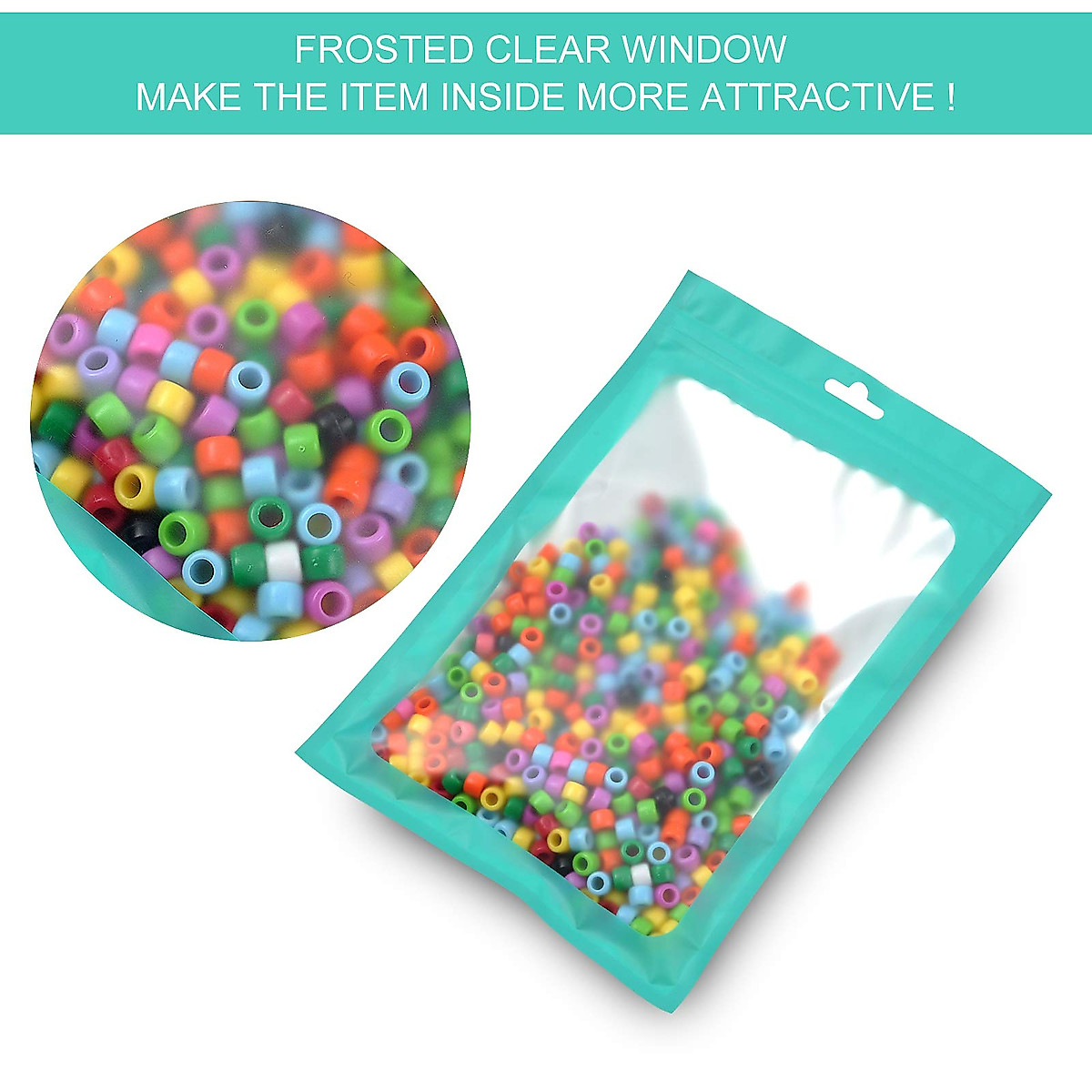 EONJOE 100pcs Resealable Mylar Packaging Bags Small Business Supplies Candy Sample Freshie Jewelry Bracelet Zipper Zip Package Pouch Bag