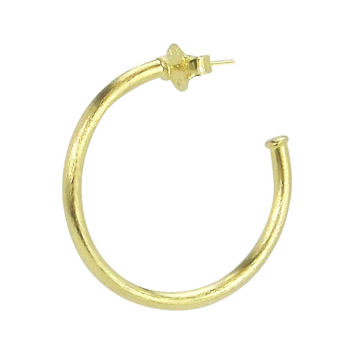 Sheila Fajl Everybody's Favorite Petite 1.5 Inch Tubular Lightweight Hoop Earrings for Women in Brushed 18k Gold Plated