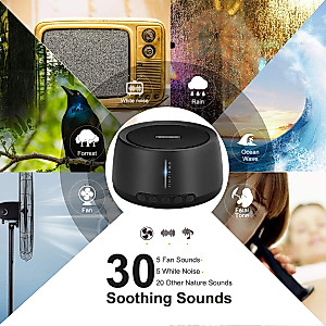 Sound Machine for Baby Sleeping, Exmate Noise Machine for Office Privacy with 30 Non-Looping HiFi Soothing Sound, Memory Function and Timer Sound Machine for Adult Kid Home Office Travel