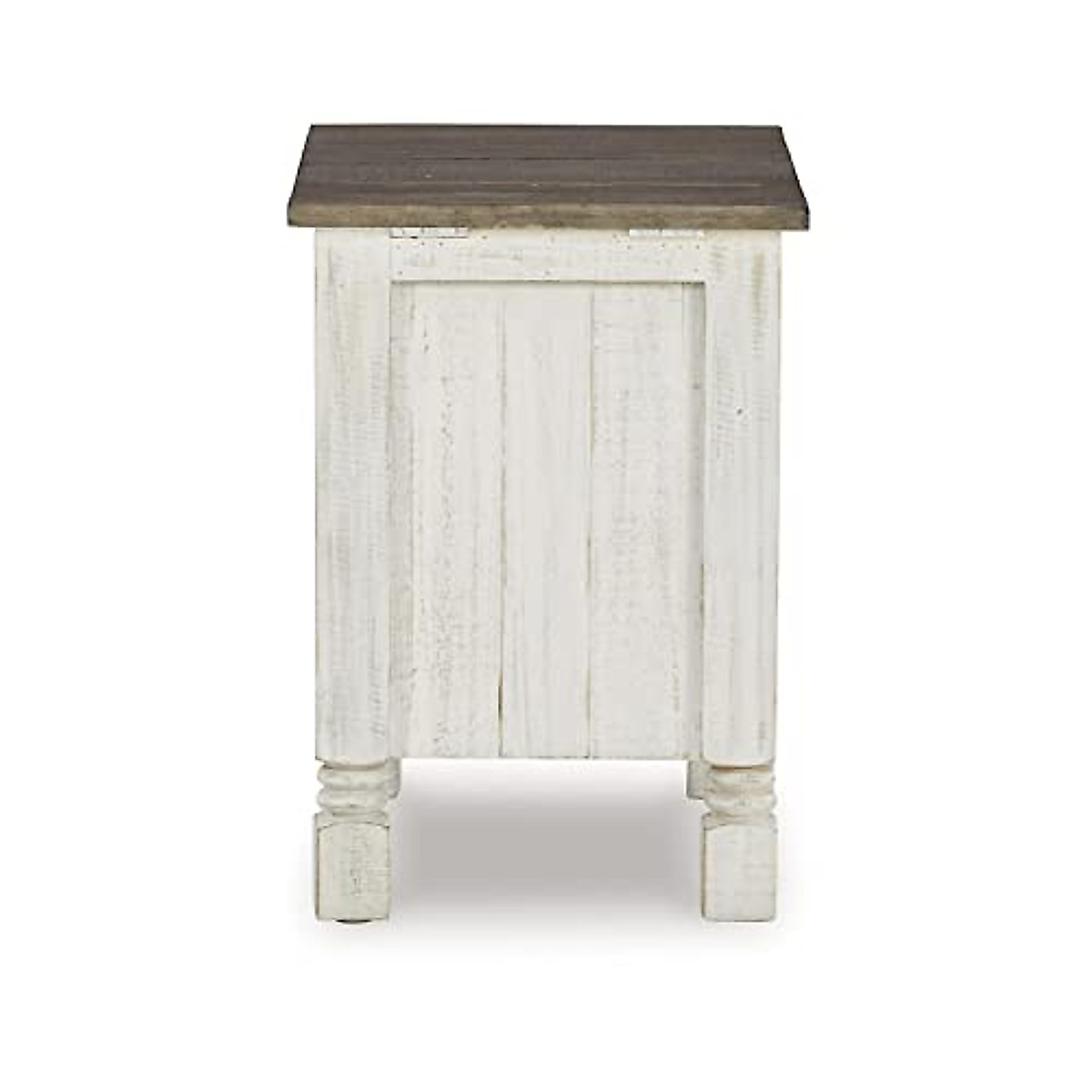 Signature Design by Ashley Havalance French Country Chair Side End Table, White & Gray