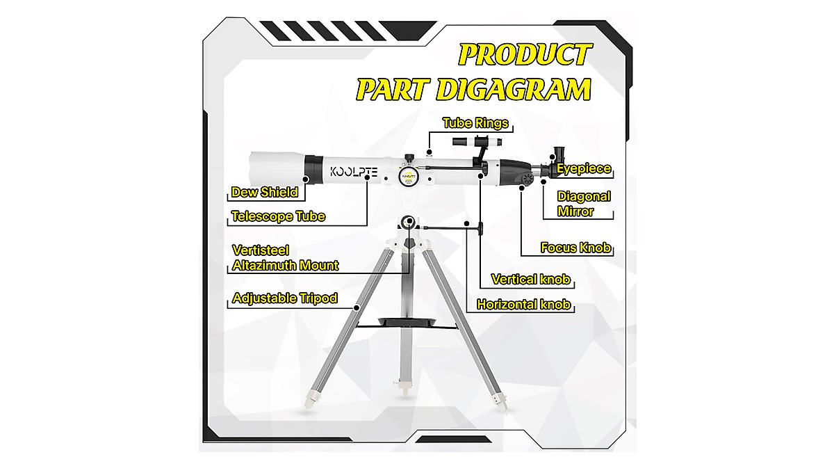 Astronomy Telescope with Digital Eyepiece - 90mm Aperture