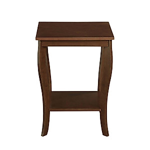 Convenience Concepts American Heritage Square End Table with Shelf, Espresso