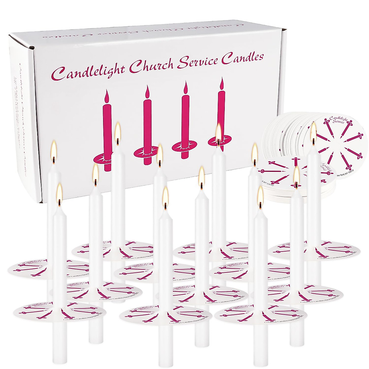 100 pcs odorless Taper Candles, White, Handheld with drip Protection, 5 inches, Church Prayer Candles, Sabbath Candles, Religious Candles……