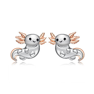 Axolotl Earrings 925 Sterling Silver Axolotl Stud Earrings Cute Animal Jewelry Gifts for Women