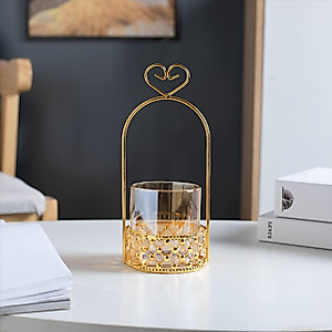 Suugly ZHSMYUP Coffee Spoon Dessert Fork Holder Utensil Crocks Flatware Organizer Tabletop Centerpiece Peach Heart Flower Pot Basket Home Decor for Coffee Bar Dining Room Kitchen (Clear Glass)