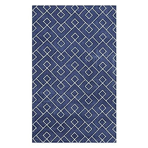 COZYLOOM 8x10 Modern Geometric Shag Rugs for Living Room Ultra Plush Diamonds Textured Area Rug Thick Fluffy Throw Carpet Boho Indoor Non-Slip Area Rug for Bedroom Home Office Floor Decor Navy