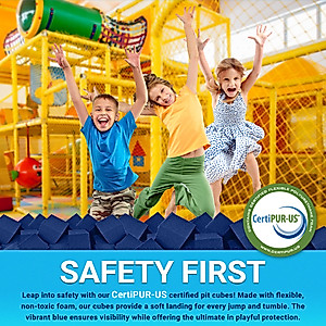 Isellfoam Foam Pit Cubes/Blocks 500 pcs. (BLUE) 4"x4"x4" Flame Retardant Foam Blocks for Gymnastics, Freerunning and Parkour Courses, Skateboard Parks, BMX, Trampoline Arenas, Made in USA