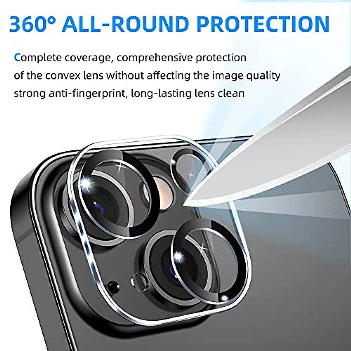 Aenoko [2 Pack] Camera Lens Protector Compatible for iPhone 13 / iPhone 13 Mini 2021, HD Tempered Glass+Black Circle
