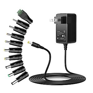 Belker 12V 2A 1.5A AC Adapter Charger Power Adapter Supply for 12 Volt Electronics - 2000mA Max.