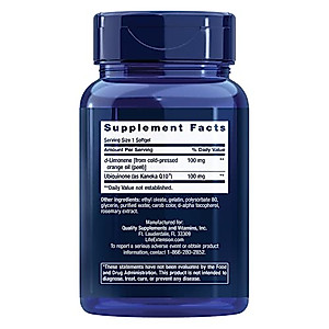 Life Extension Super-absorbable Coq10 (ubiquinone) With D-limonene – Promotes Heart Health & Cellular Energy – Gluten Free – Non-GMO – 100 mg – 60 Softgels