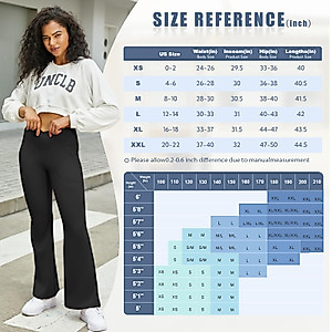 COPYLEAF Women's Flare Yoga Pants with Pockets-V Crossover High Waisted Bootcut Yoga Leggings-Flare Bell Bottom Workout Gym Leggings Black